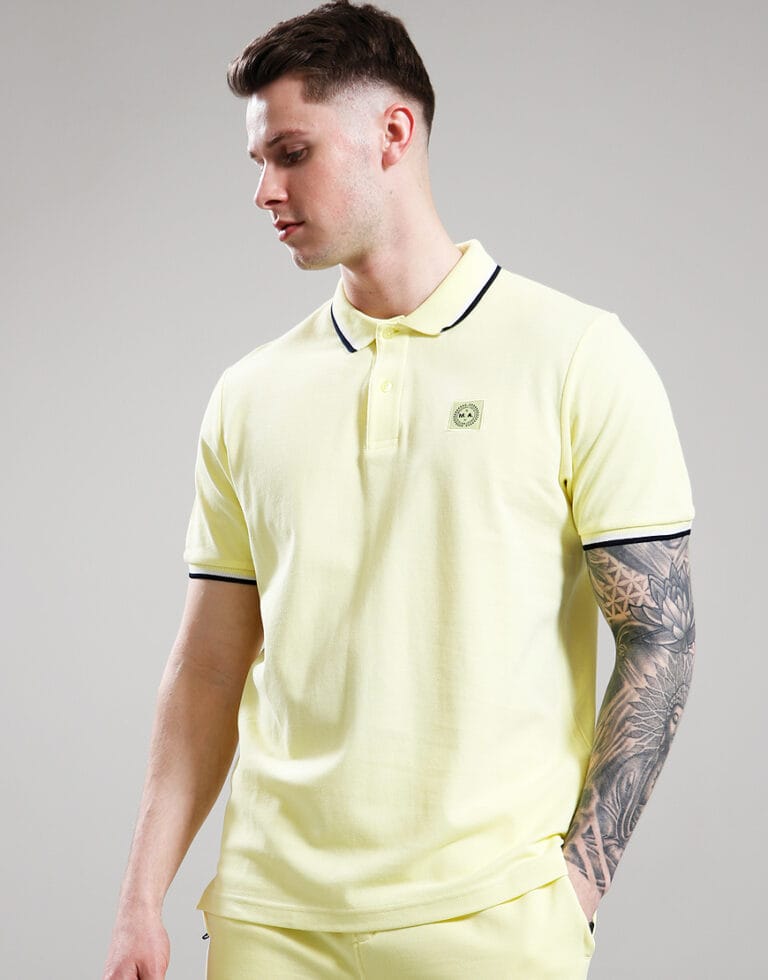 SHOP Tipped Polo Shirt // Lemon - Marshall Artist//