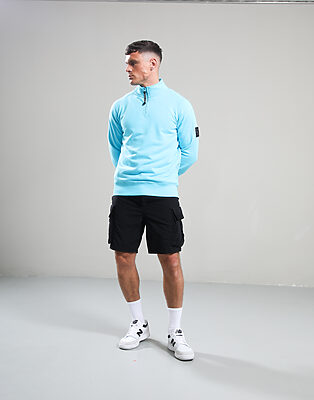 SHOP Siren 1/4 Zip Sweat // Cyan - Marshall Artist//